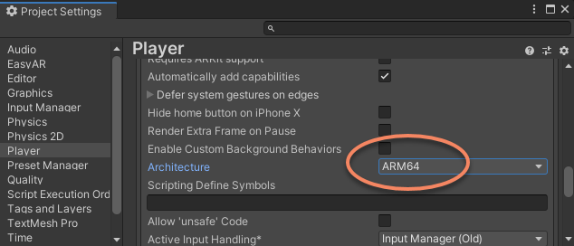 iOS 工程配置 — EasyAR Sense Unity Plugin 4.6.0 文档